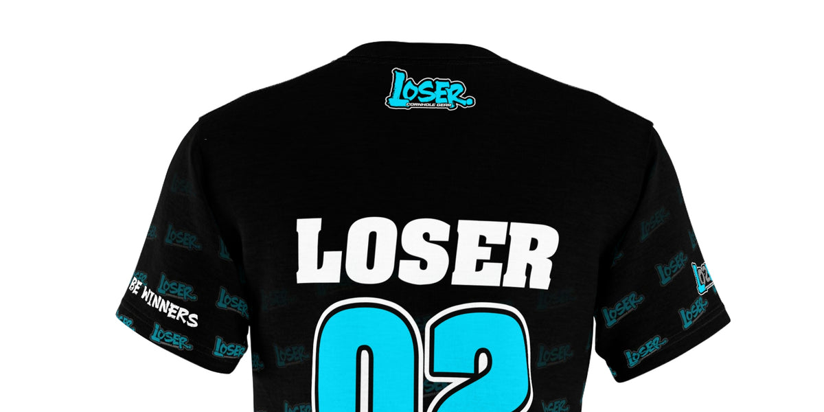 LOSER CORNHOLE #2 Unisex AOP Cut & Sew Jersey Tee – LOSER Cornhole Gear